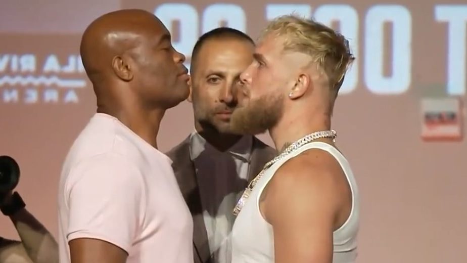 Anderson Silva e Jake Paul fazem primeira encarada antes de duelo no ...