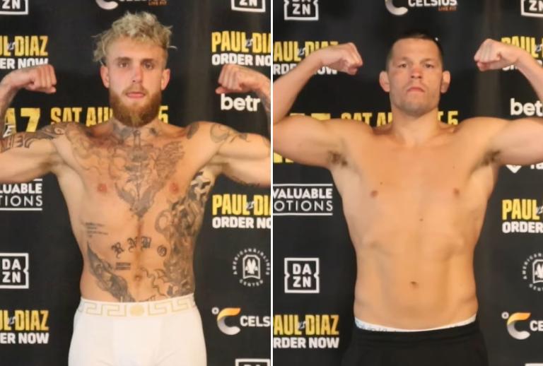 Jake Paul E Nate Diaz Dão Susto, Mas Batem Peso E Confirmam Luta De ...