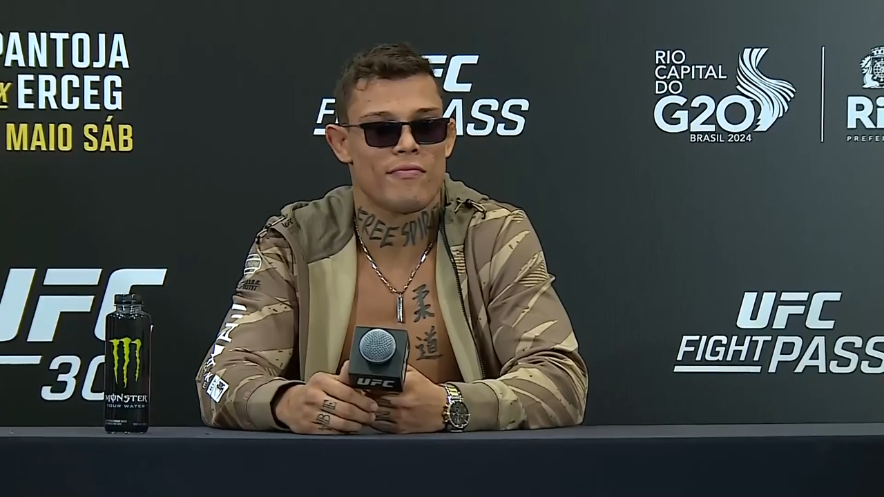 Caio Borralho celebrates victory against Paul Craig at UFC 301 and ...