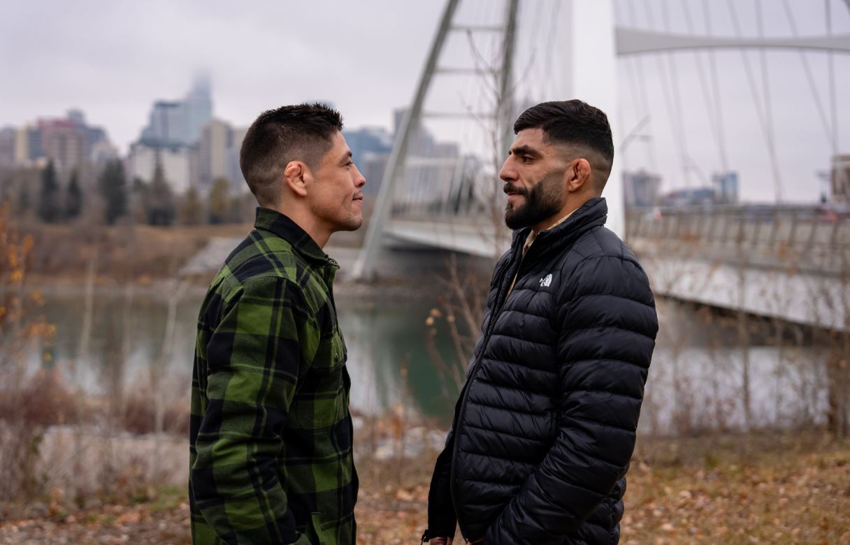 Estrelas do UFC Edmonton, Brandon Moreno e Amir Albazi fazem encarada ...
